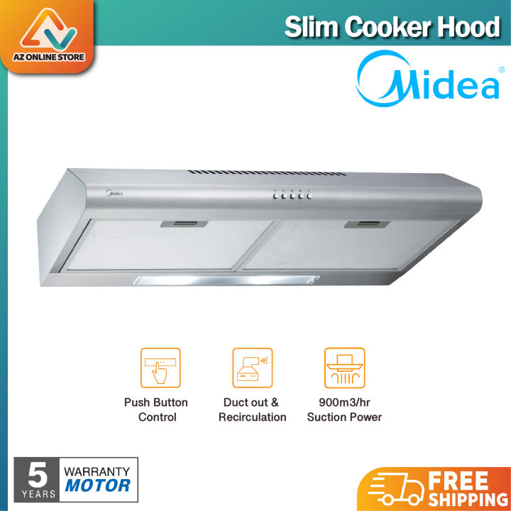 Midea 76cm Slim Cooker Hood MCH-76MSS / 900m3/hr / Cooker Hood / Under ...