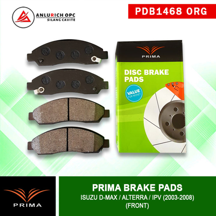 PRIMA BRAKE PADS for ISUZU D-Max /ALTERRA//IPV (2003-2008) | PDB1468 ...