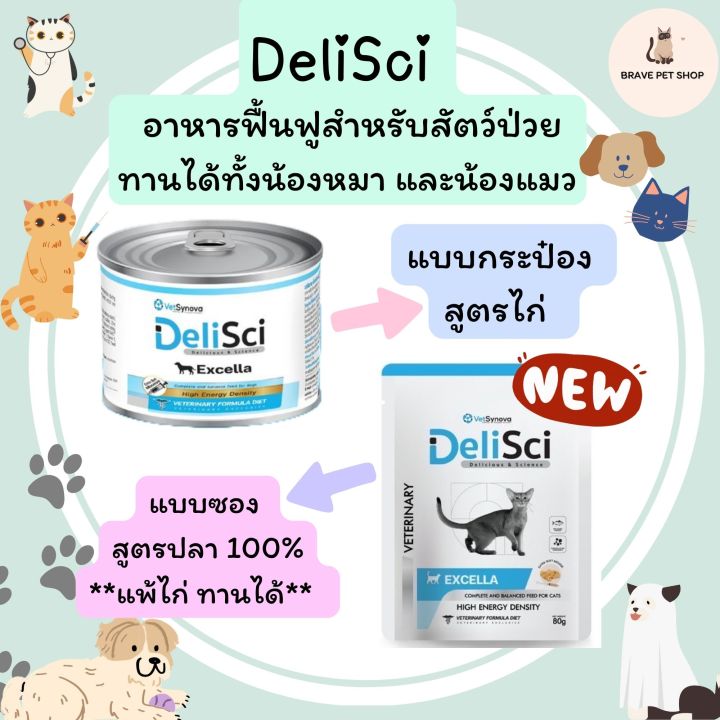 DeliSci Excella Excellent for recovery อาหารฟื้นฟูสําหรับสัตว์ป่วย ขาด ...