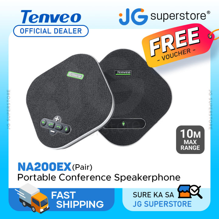 Tenveo NA200EX / NA200BEX Portable Conference Speakerphone with Daisy Chain, 10m Voice Pickup ...