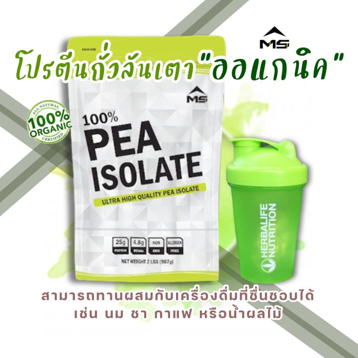 MS PEA PROTEIN ISOLATE ORGANIC เวย์โปรตีนพีช โปรตีนถั่วลันเตา ไอโซเลท 2LB เพิ่มกล้ามเนื้อ แพ้ ...