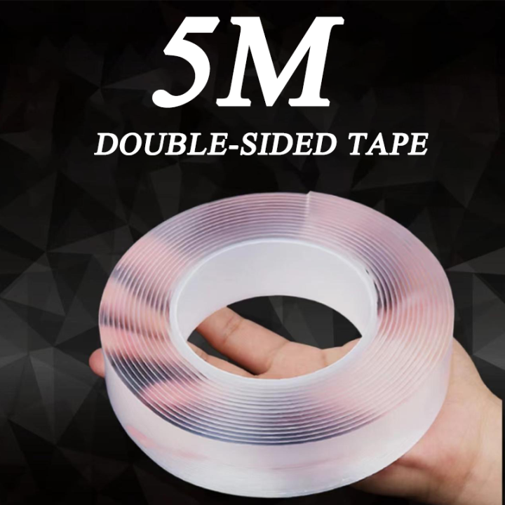 5M Nano Double Sided Tape Strong Viscosity Waterproof Reusable Multifunction Sticky Tapes ...
