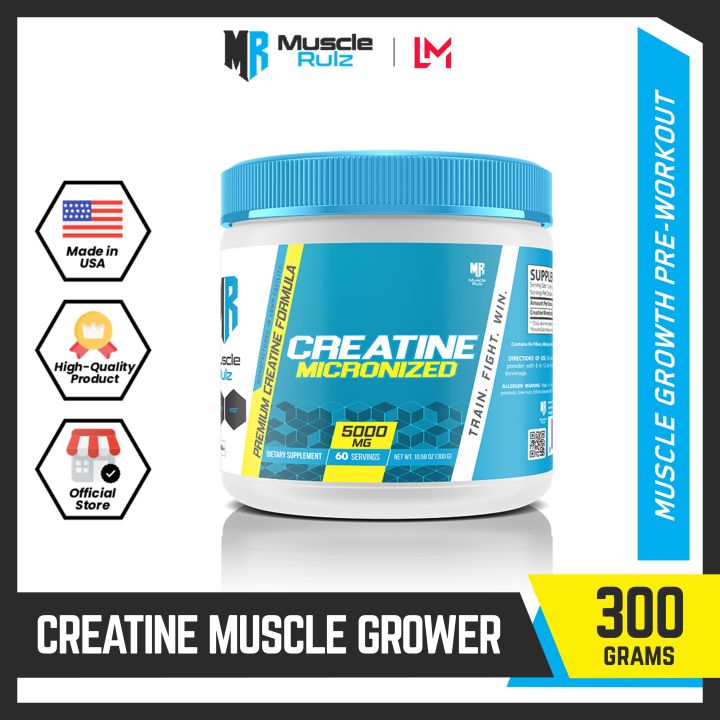 Muscle Rulz Creatine Monohydrate - 300g creatine powder supplement ...