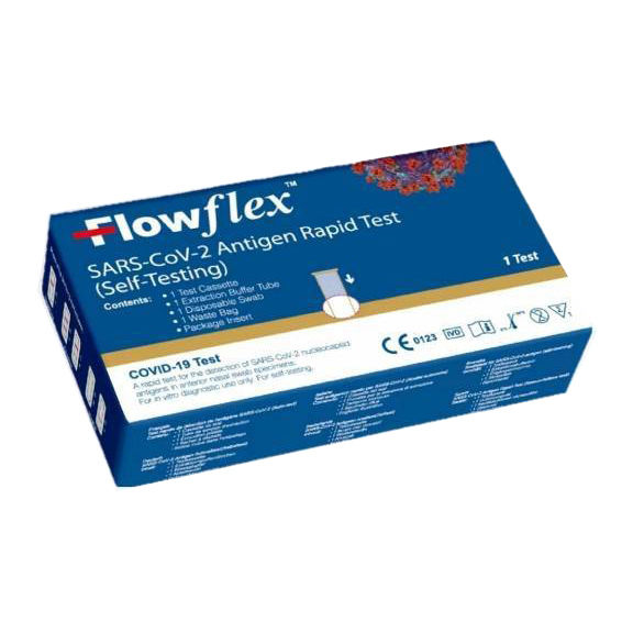Flowflex กล่องน้ำเงิน ตรวจจมูกก้านสั้น 6 test (1กล่อง1เทส) Home use ...