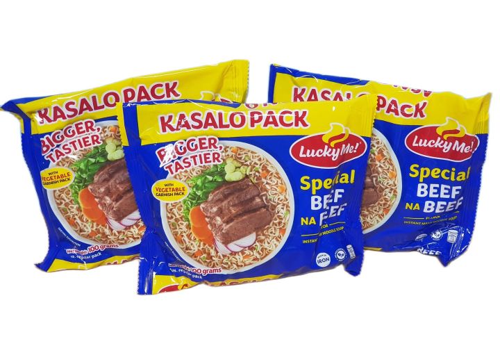Lucky Me Instant Mami Noodle Soup in Kasalo Pack - Beef Flavor (pack of ...