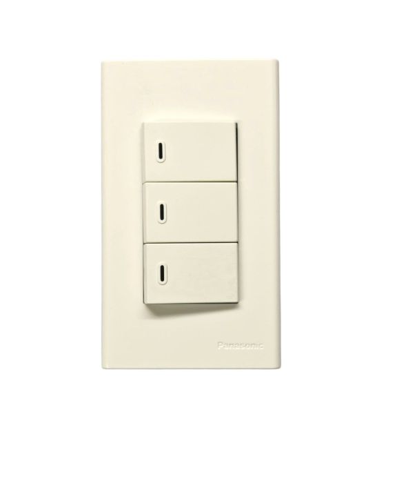 Panasonic Wide Series 1, 2 , 3 gang 1 Way Switch with plate white ...
