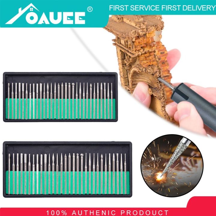 30Pcs Diamond Grinding Burr Needle Point Engraving Carving Polishing For Glass Jade Stone 2.35 ...