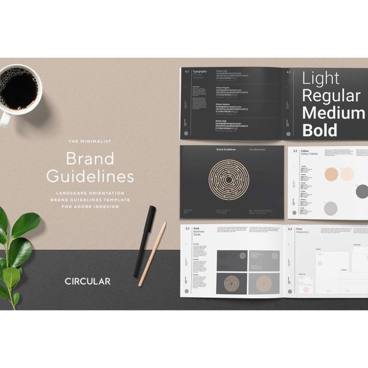 THE MINIMALIST-Brand Guidelines By Circular InDesign Template (ID+AI ...