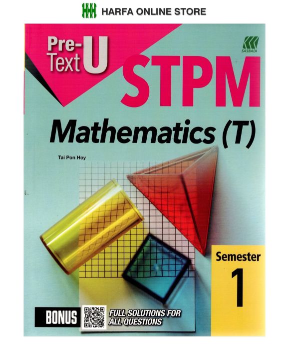 Buku Rujukan : Pre Text-U STPM Mathematics ( T ) Semester 1 | Lazada