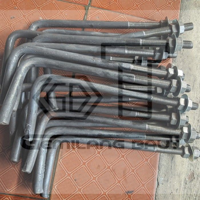 Gratis Ongkir Baut Angkur L M16 /Angkur Besi Beton 5/8"X 70 CM (ST 37) +2 Mur+1 Ring Limited ...