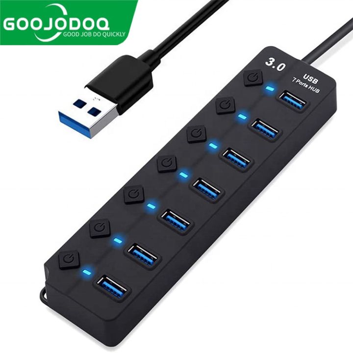 GOOJODOQ USB 3.0 Hub Adapter 7Ports /4 Ports Multi usb 3.0 Portable ...