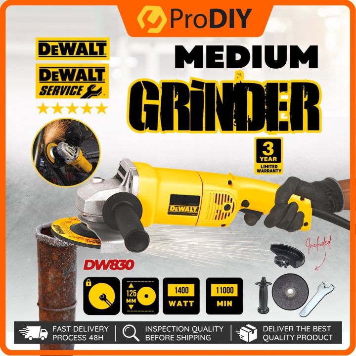 DEWALT DW830 Medium Grinder Angle Heavy Duty Grinder Steel, Concrete ...