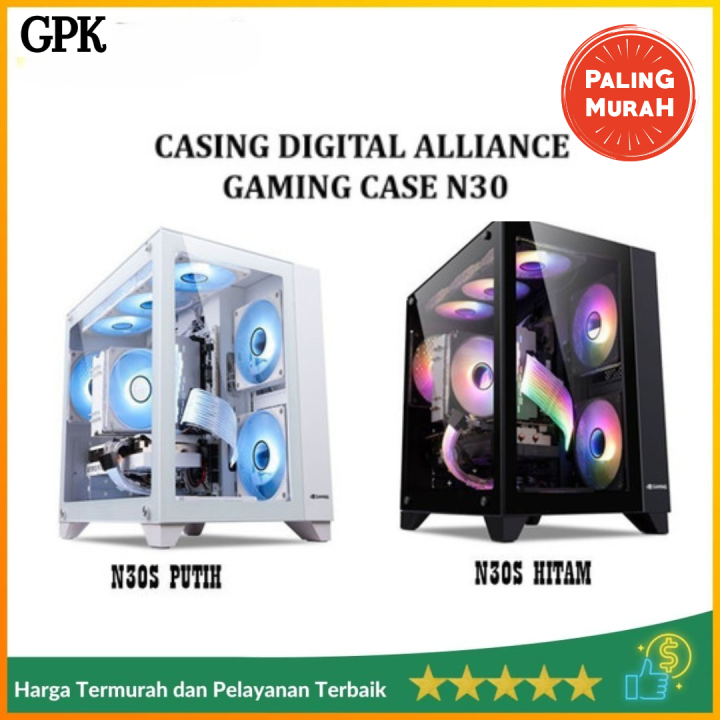 Casing PC Digital Alliance N30SE M-ATX ITX Case Gaming Tempered Glass ...