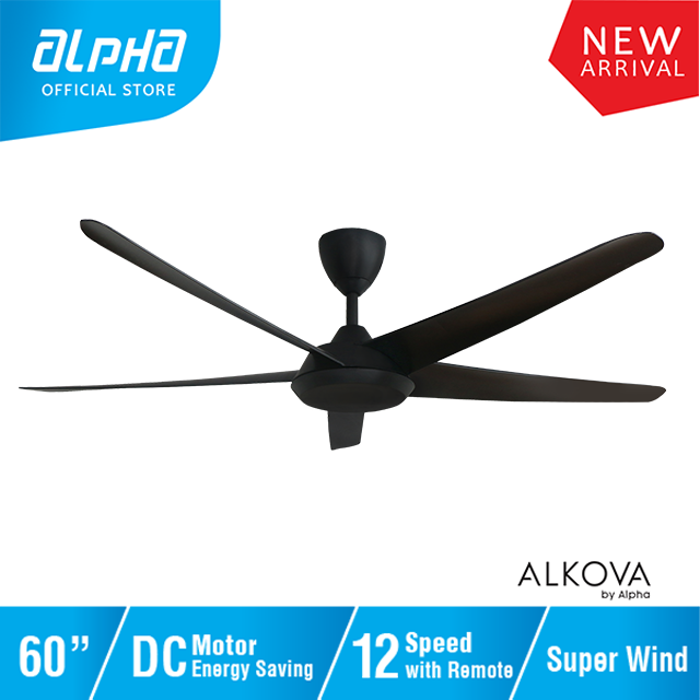 ALPHA Alkova - RACER 60 Inch DC Motor Ceiling Fan with 5 Blades (12 ...