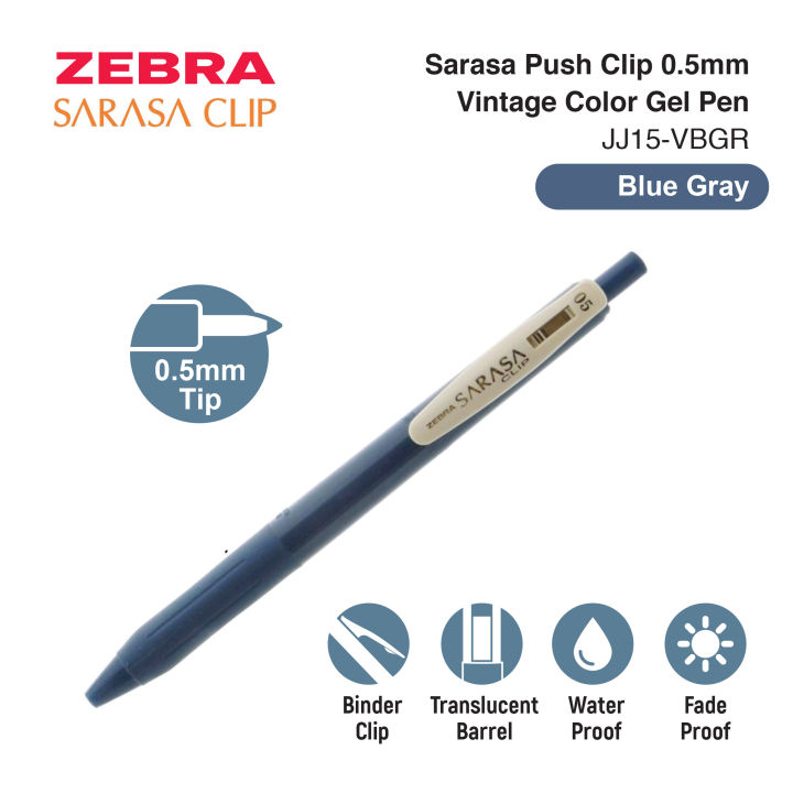 ZEBRA JJ15-V Sarasa Clip VINTAGE Series 0.5mm Gel Pen -5 COLORS | Lazada