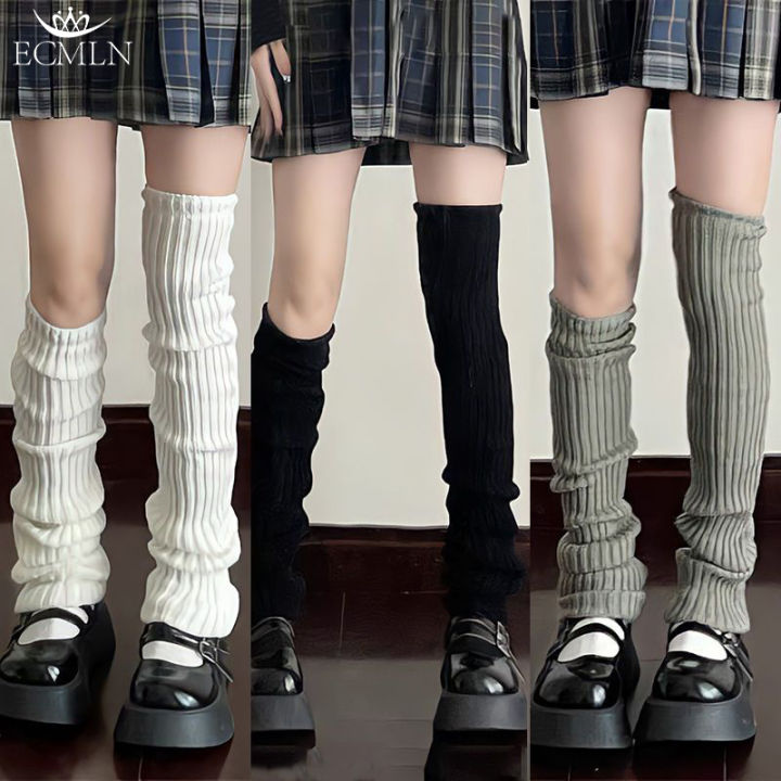 ECMLN Over Knee Sweet Leg Warmers Winter Japanese JK Uniform Korean Lolita Foot Warming Cover ...