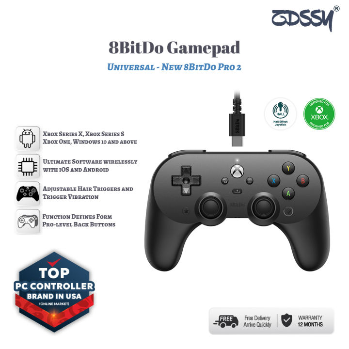 ZDSSY 8BitDo Pro 2 คอนโทรลเลอร์แบบมีสายพร้อม Hall Effect จอยสติ๊กเกมแพด ...