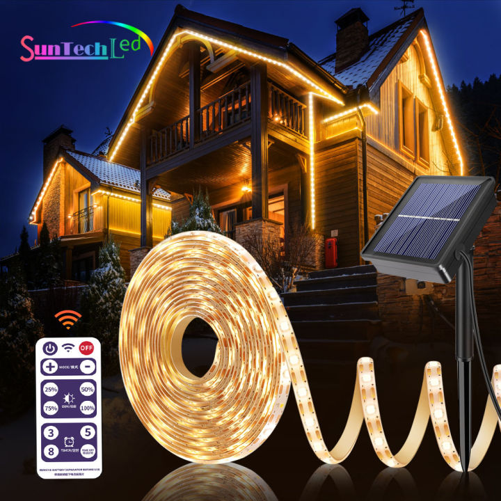 Solar Led Strip Lights. 3M 5M 10M . With Remote, 8 Lighting Modes Auto ...