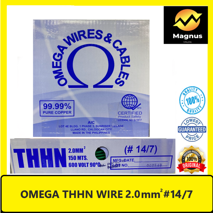 OMEGA THHN Wire 2.0mm #14/3.5mm #12/5.5mm #10/8.0mm #8 Stranded Wire ...