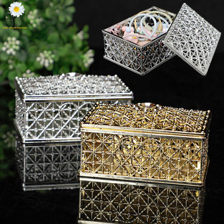 Vintage Gold Silver Pirate Treasure Storage Box Organizer Earrings ...