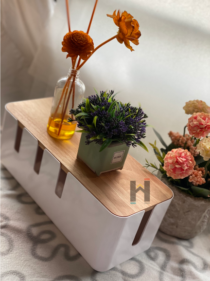HOMECRUX Ready Stock 🇲🇾 Wooden cable wire management organizer box ...