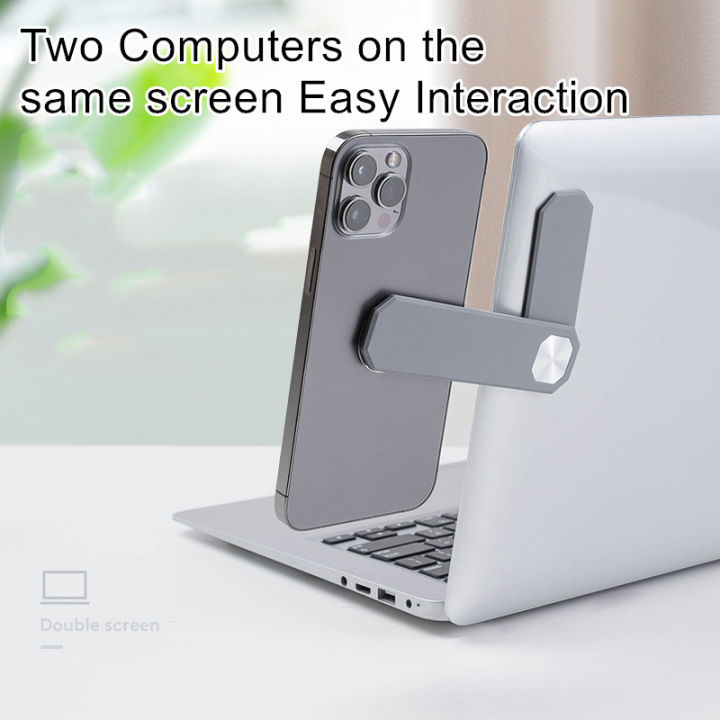 Laptop Side Mount Clip Phone Holder For Dual Screen Magnetic Adjustable ...