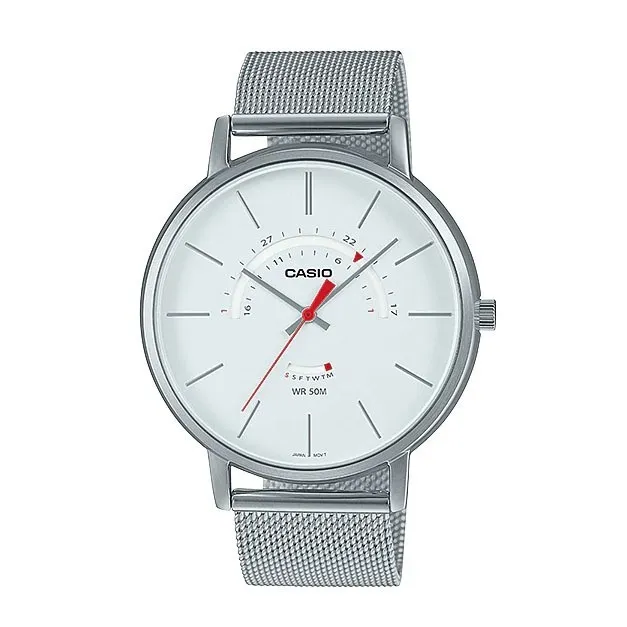 Casio (MTP-B105M-7AVDF) Silver Stainless Steel Strap 50 Meter Date ...