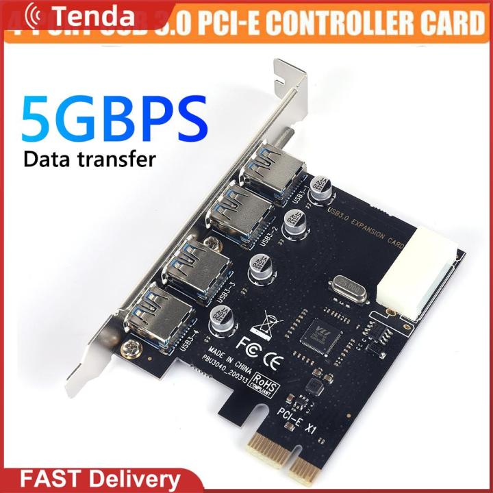 4 Ports USB PCIE Riser Expansion Card PCI Express PCIe USB 3.0 High ...