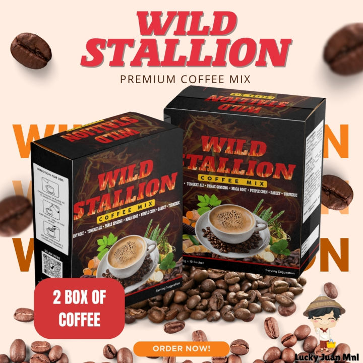 WILD STALLION Coffee 1 box with 10 sachet boosts energy and fertility ...