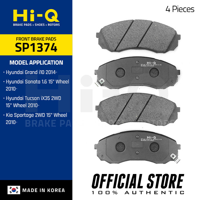 Hi-Q Front Brake Pads for Hyundai Sonata 1.6 2010-up, Grand i10 Tucson ...