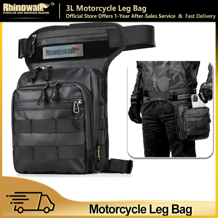 Rhinowalk Motorcycle Leg Bag 3L Multifunction Moto Waist Pack Large ...