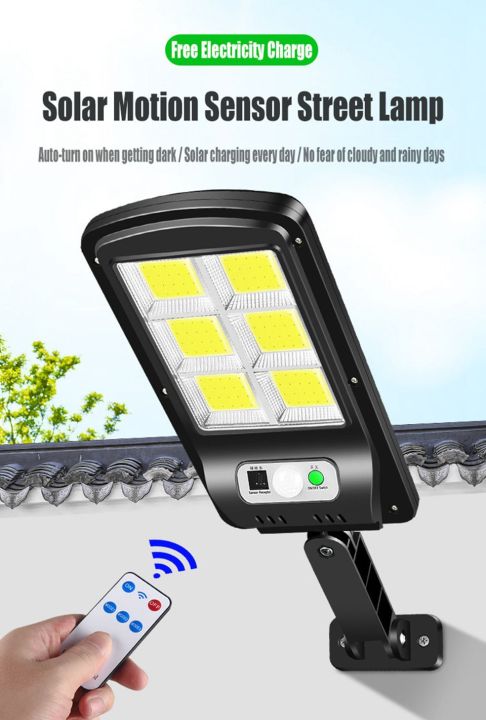 Sensor Gerak Lampu Surya Tahan Air Lampu Jalan Remote COB LED Dinding ...