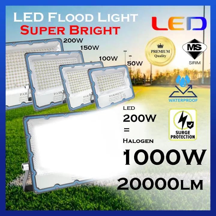 💡Premium💡200W LED Flood Light 20000lm Daylight 6500K Waterproof ...