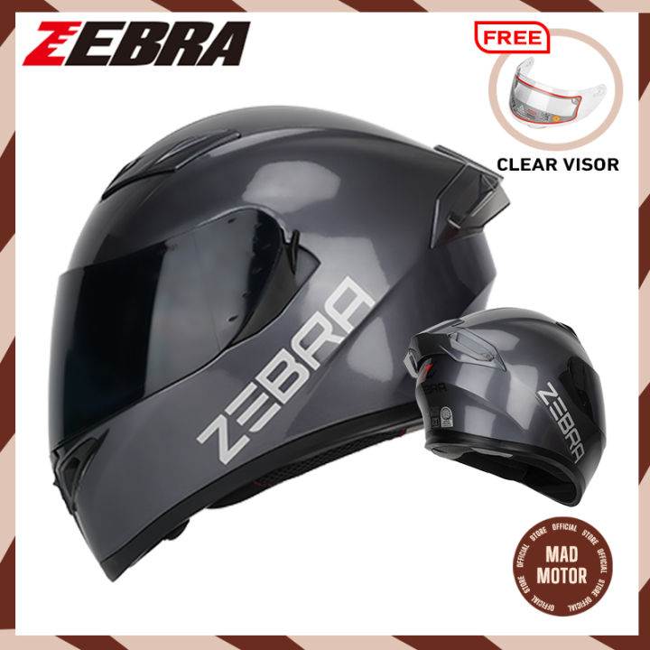 ZEBRA FF801 Motorcycle helmet full face dual visor for Men and Women with free visor | Lazada PH