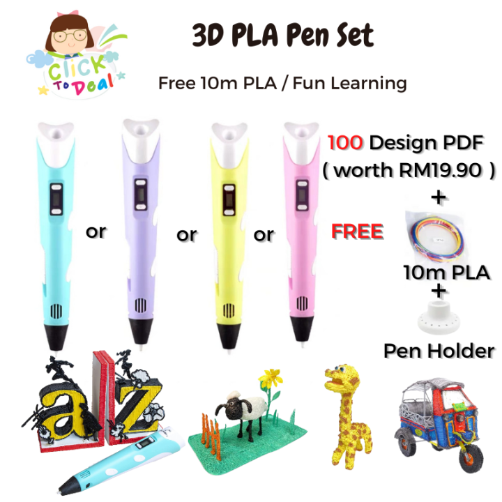 3D PLA Printing Doodle Arts Craft Drawing USB Pen Set FREE 10M Filament ...