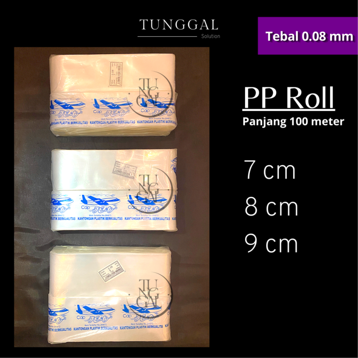Plastik PP Roll Cap Jet - panjang 100 meter, tebal 0.08 mm : plastik ...