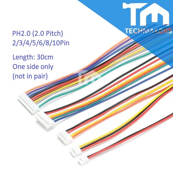 PH2.0 Mini JST 2.0 PH Female Connector 2/3/4/5/6/8/10-Pin Plug With ...