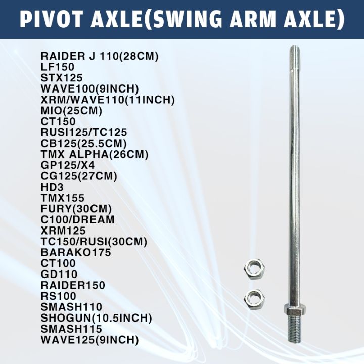 PIVOT AXLE (SWING ARM AXLE）Swing Arm Axle (Pivot Shaft) for Barako ...