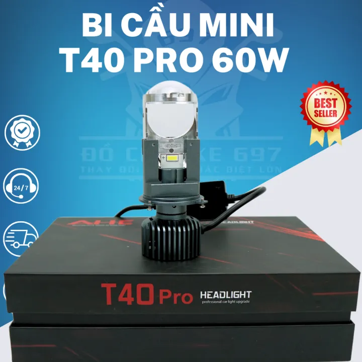 Đèn bi cầu mini T40 Pro công suất 60w gắn các dòng xe. Bảo hành 12 ...