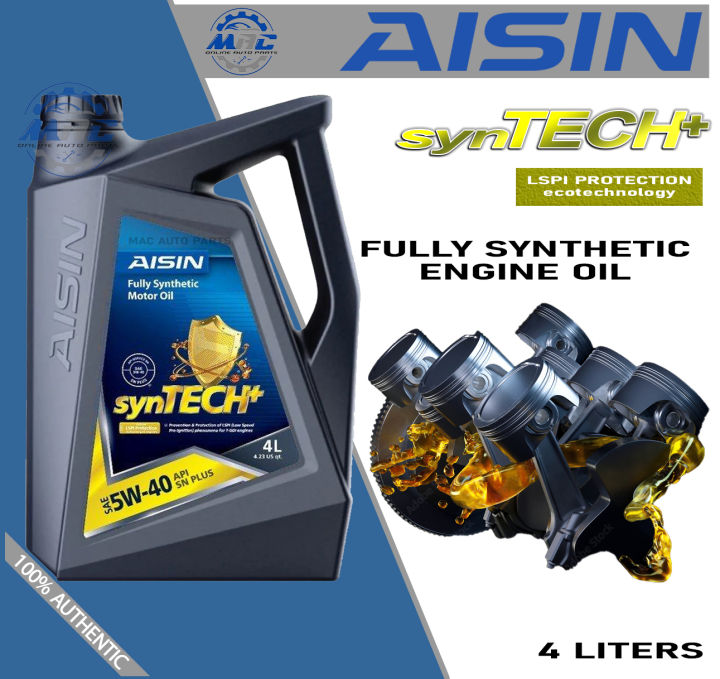 AISIN Fully Synthetic 5W-40 Engine Oil 4 Liters and 1 Liter motor oil ...