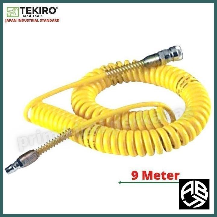 TEKIRO RECOIL HOSE 9 METER - SELANG ANGIN KOMPRESOR SPIRAL - KUNING ...
