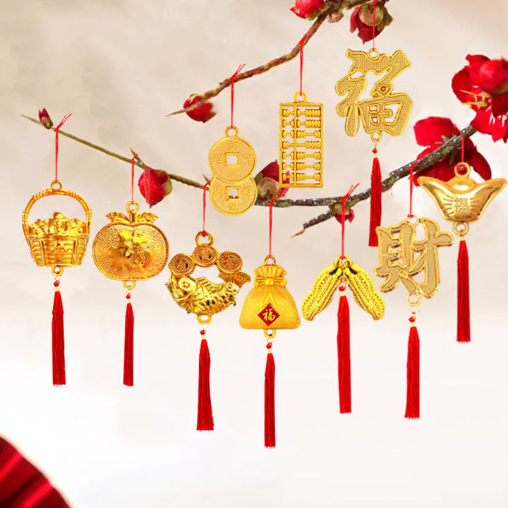 [Lightnice] 6/10pcs Chinese New Year Potted Tree Ornaments Hanging ...
