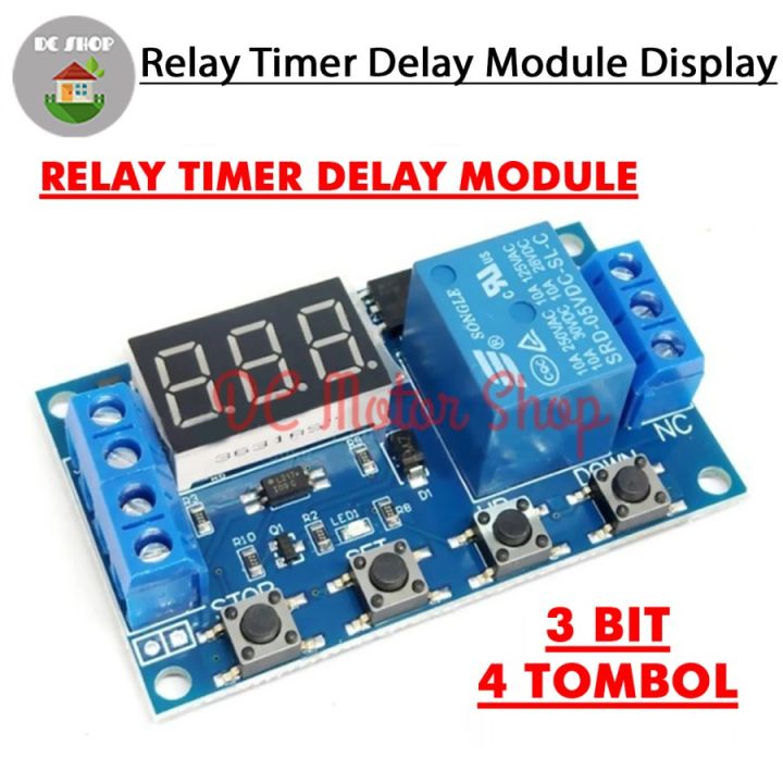 Relay Timer Delay Modul Display 4 Tombol Digital DC Time Module Switch ...