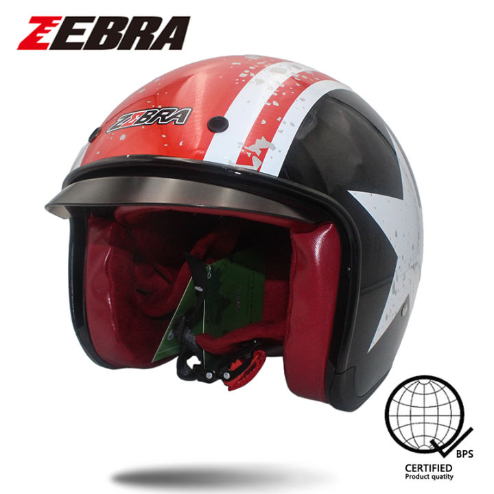 ZEBRA 603 Retro Classic vintage helmet half face motorcycle helmet for ...