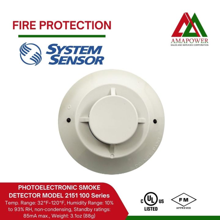 Photoelectronic Smoke detector UL/FM M-2151 "SYSTEM SENSOR" | Lazada PH