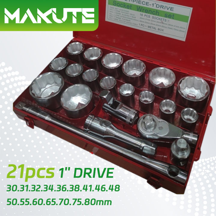 Professional Engineering Quality 21 Pc 1 inch Drive Socket Set 30mm to ...