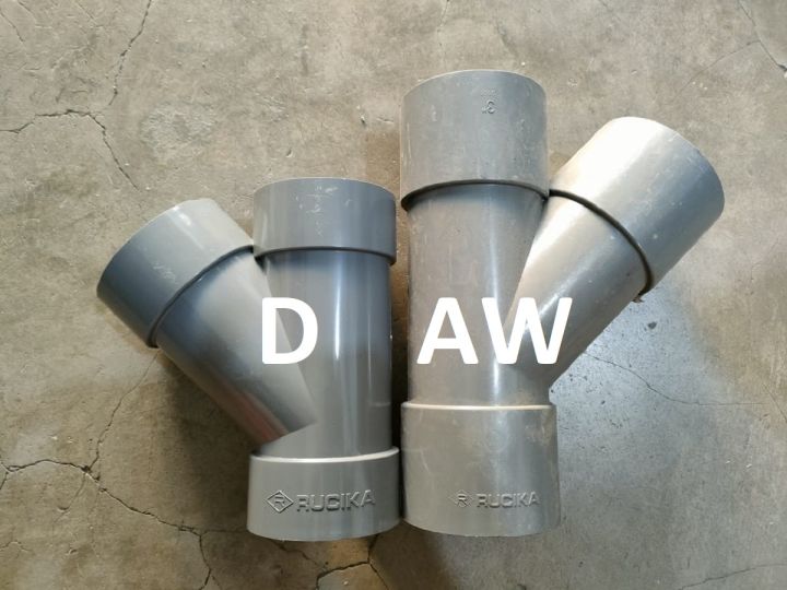 Cabang Y branch 45° Rucika 3" 3 inch in sambungan PVC ada AW tebal atau D tipis bisa untuk semua ...