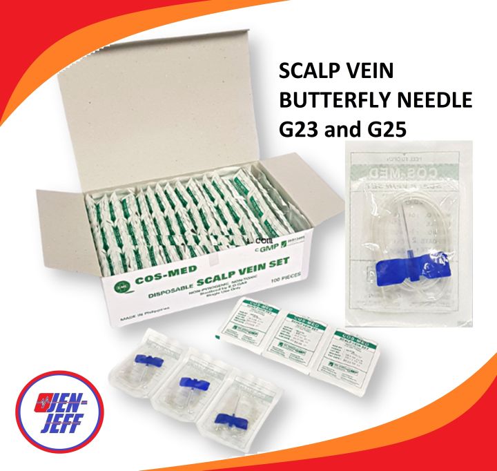 Butterfly Needle Scalp Vein Set G23 or G25 - 20 pieces of 50 pieces ...