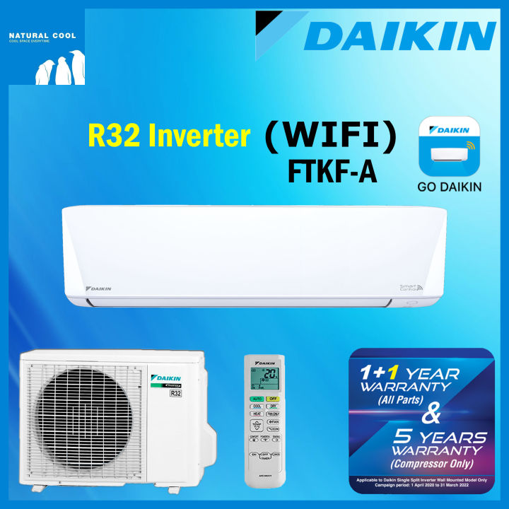 DAIKIN aircond R32 inverter (WIFI- FTKF-A) 1hp/ 1.5hp air conditioner | Lazada