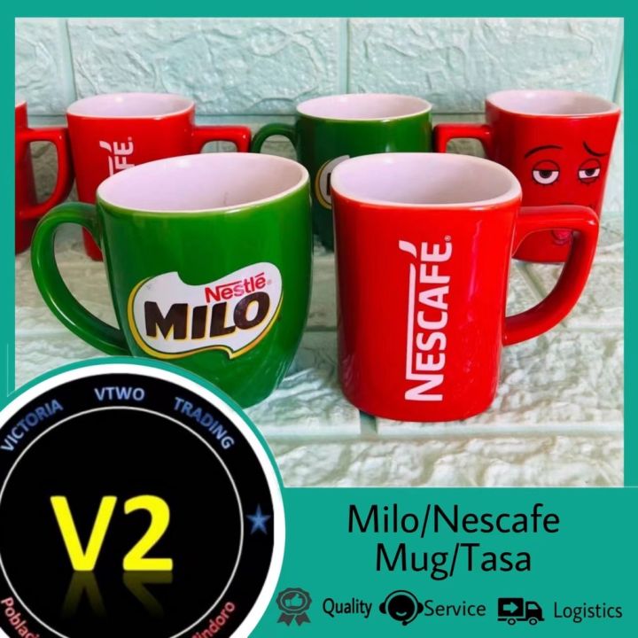 mug cup coffee Nescafe Milo Coffee Cups Mugs Red Square with emoji ...